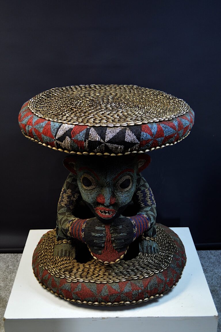 Bamum Royal Throne | Beaded Bamum stool 100% superb – Ultimate ...